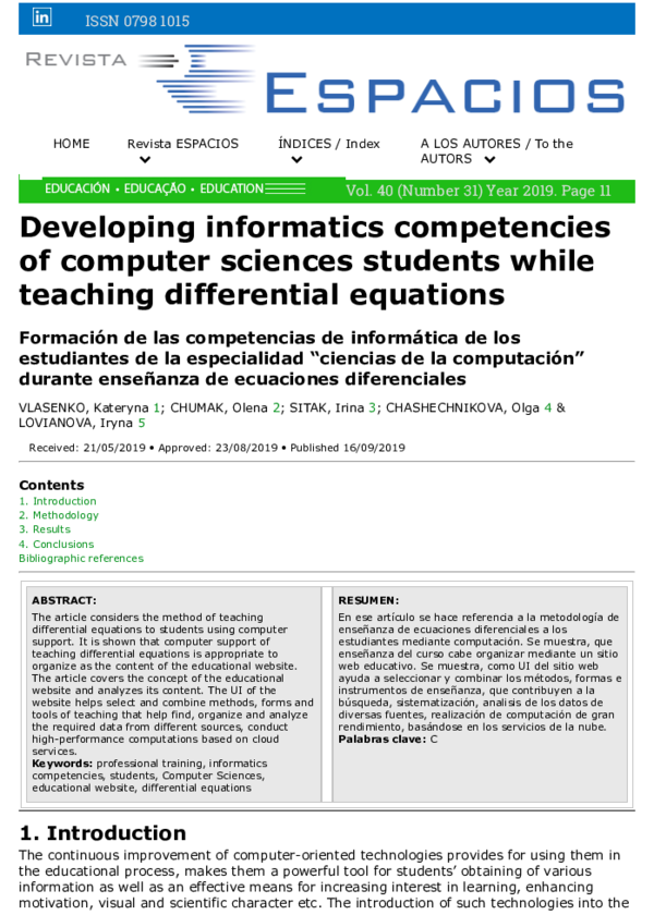 (PDF) Developing informatics competencies of computer sciences students ...