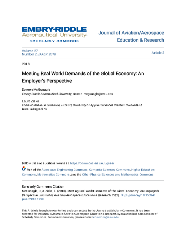 (PDF) Meeting Real World Demands of the Global Economy: An Employer's ...