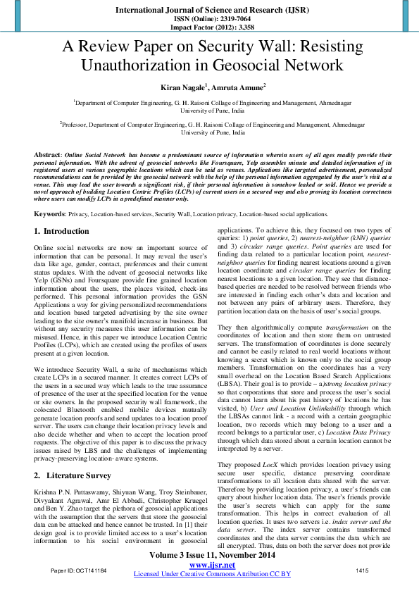 (PDF) A Review Paper on Security Wall: Resisting Unauthorization in ...