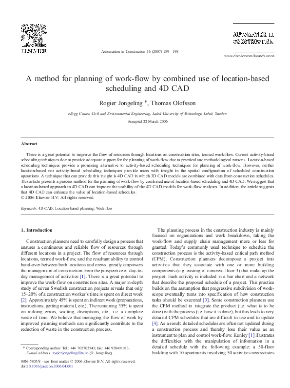 (PDF) A method for planning of work-flow by combined use of location ...