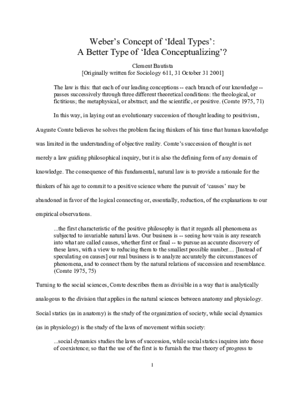 (PDF) Weber’s Concept of ‘Ideal Types’: A Better Type of ‘Idea ...