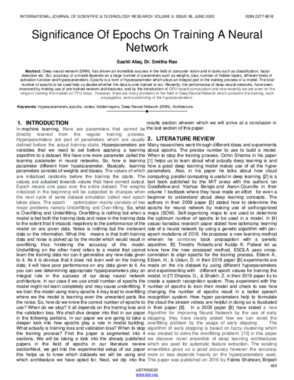 (PDF) Significance Of Epochs On Training A Neural Network | Saahil Afaq ...