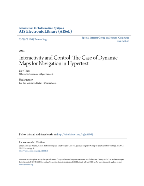 (PDF) Interactivity and Control: The Case of Dynamic Maps for ...