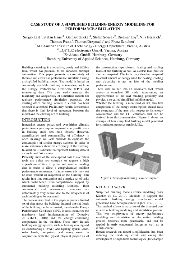 (PDF) Simplified Energy Modeling for Building Performance
