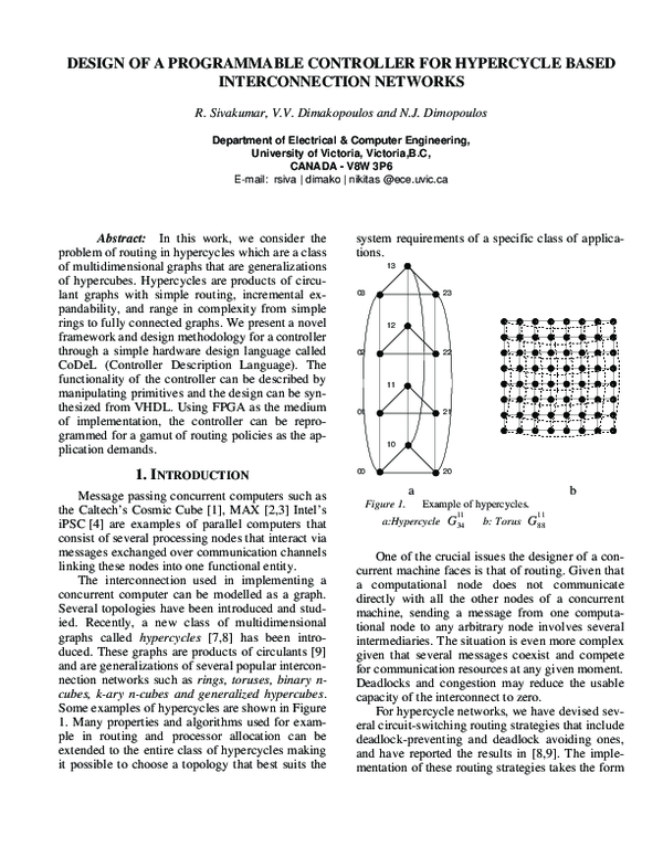 (PDF) Design of a Programmable Controller for Hypercycle Based Interconnection Networks