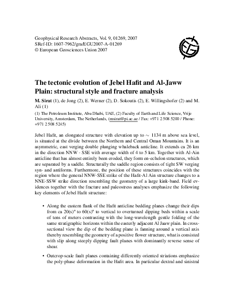 (PDF) The tectonic evolution of Jebel Hafit and Al-Jaww Plain ...