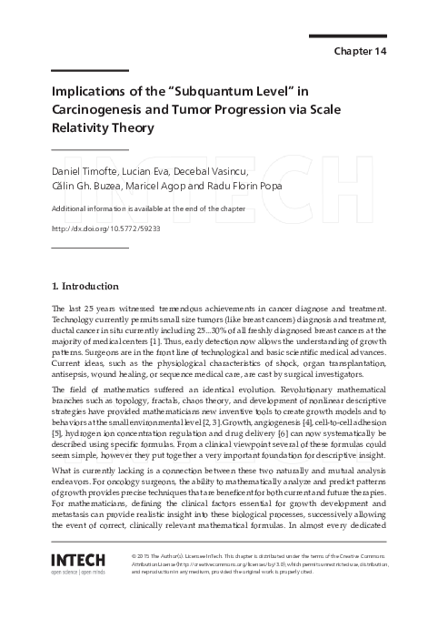 (PDF) Implications of the “Subquantum Level” in Carcinogenesis and ...