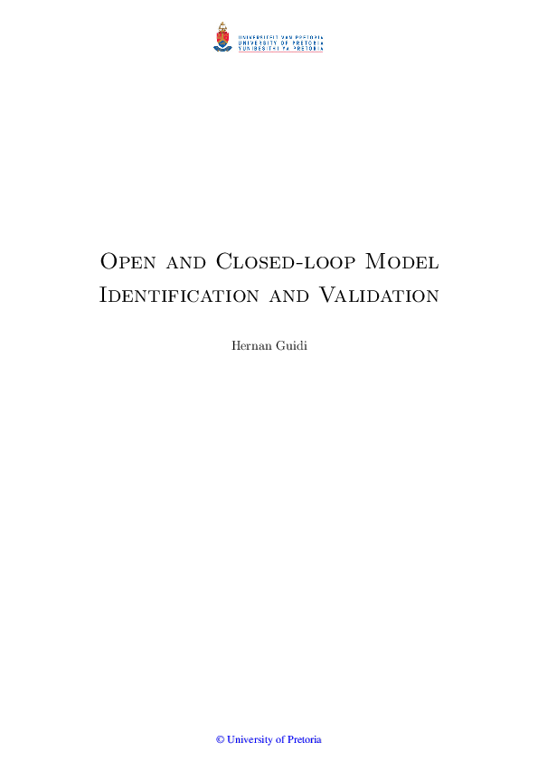 Pdf Open And Closed Loop Model Identification And Validation
