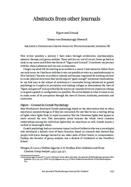 (PDF) Abstracts from other Journals: Figure and Ground