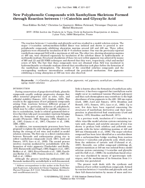 (PDF) New Polyphenolic Compounds With Xanthylium Skeletons Formed ...