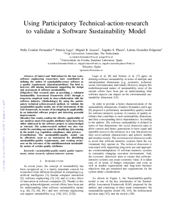 (PDF) Using Participatory Technical-action-research to Validate a ...