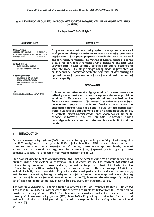 (PDF) A Multi-Period Group Technology Method for Dynamic Cellular ...