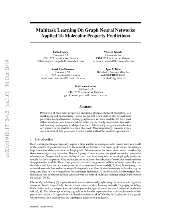 (PDF) Multitask Learning On Graph Neural Networks Applied To Molecular ...