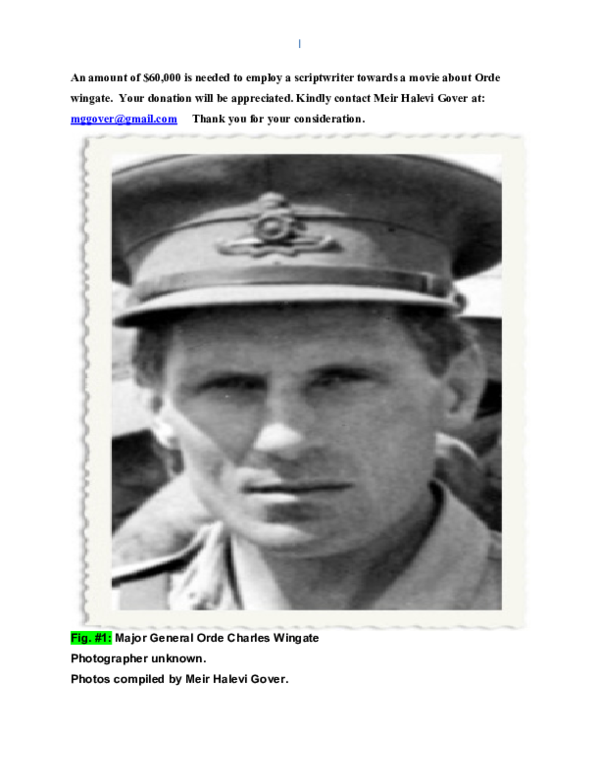 (PDF) ORDE WINGATE the FRIEND and the 1938 SNS - SPECIAL NIGHT SQUADS ...