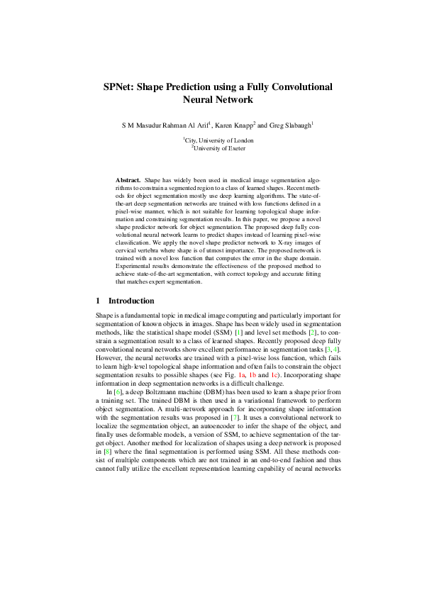 (PDF) SPNet: Shape Prediction Using a Fully Convolutional Neural Network | S M Masudur Rahman Al ...