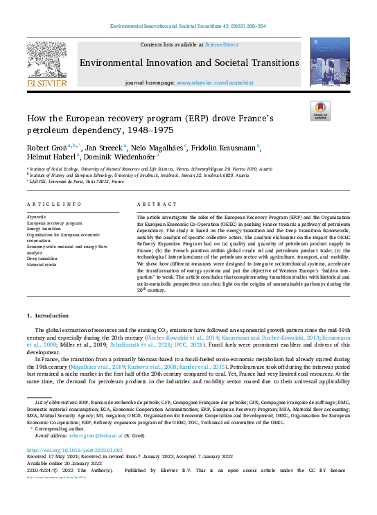 (PDF) How the European recovery program (ERP) drove France's petroleum ...