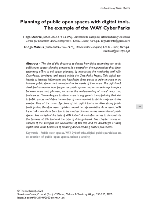 (PDF) Planning of public open spaces with digital tools. The example of ...