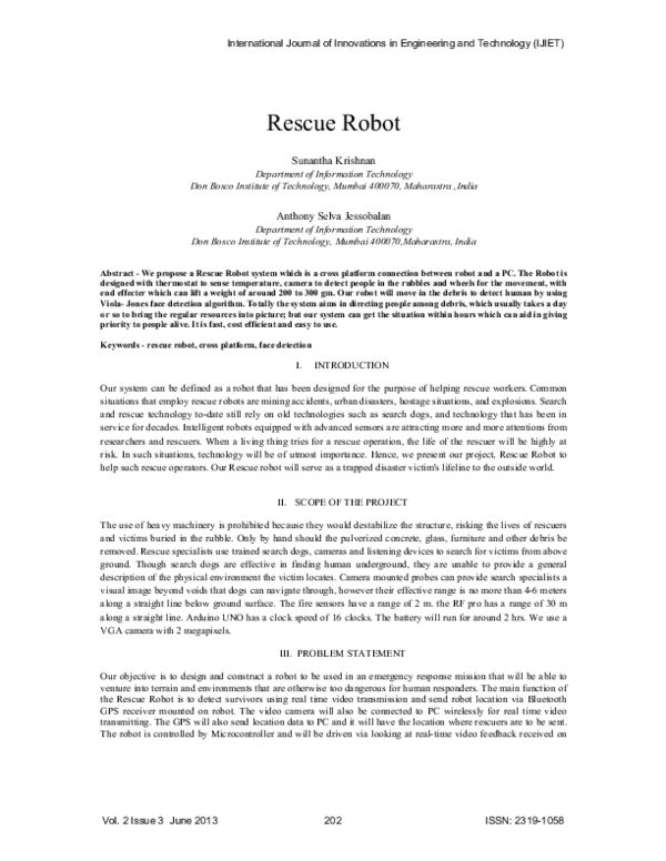 (PDF) Rescue Robot