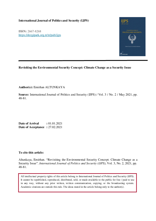 (PDF) Revisiting the Environmental Security Concept: Climate Change as ...