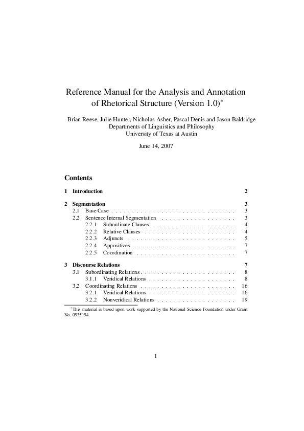 (PDF) Reference Manual for the Analysis and Annotation of Rhetorical ...