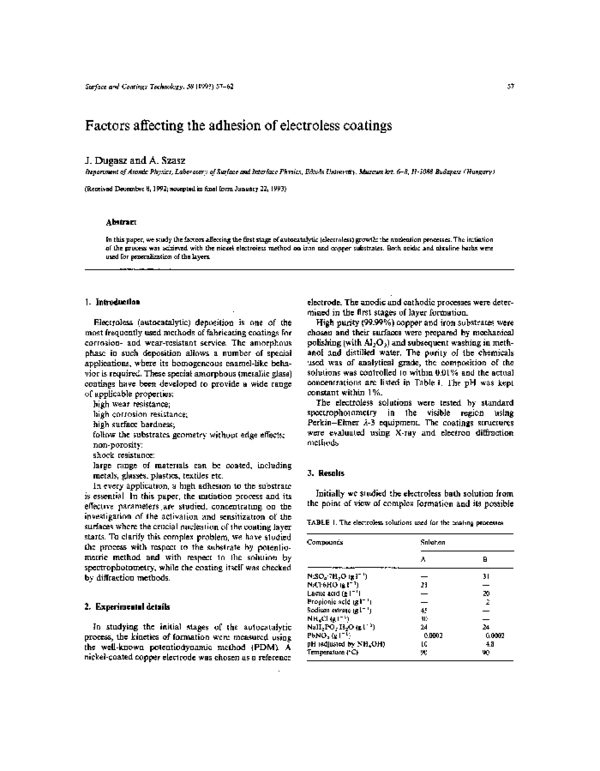 (PDF) Factors affecting the adhesion of electroless coatings