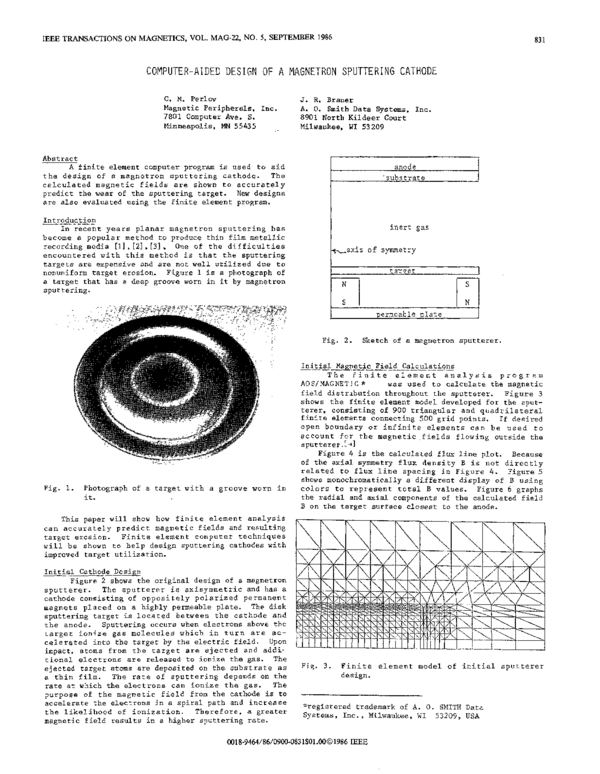 (PDF) Computer-aided design of a magnetron sputtering cathode