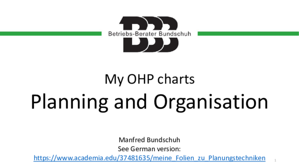 (PDF) my OHP charts Planning and Organisation