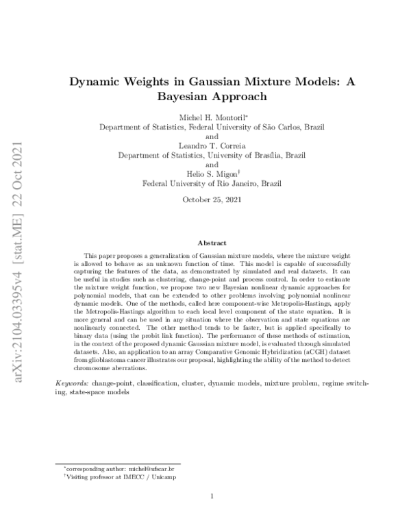 (PDF) Dynamic Weights in Gaussian Mixture Models: A Bayesian Approach