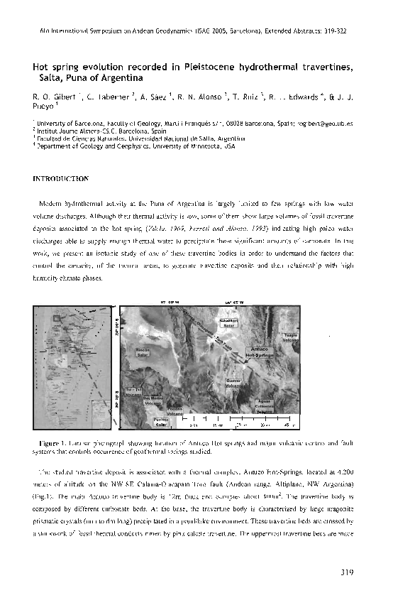 (PDF) Hot spring evolution recorded in pleistocene hydrothermal ...