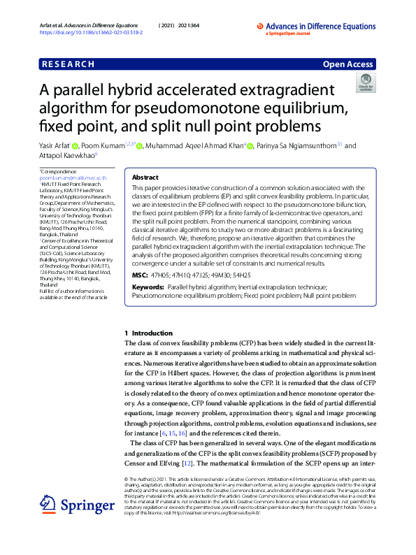 Pdf A Parallel Hybrid Accelerated Extragradient Algorithm For Pseudomonotone Equilibrium 1750