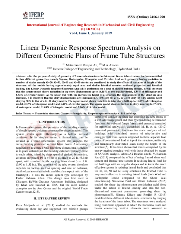 (PDF) Linear Dynamic Response Spectrum Analysis on Different Geometric ...