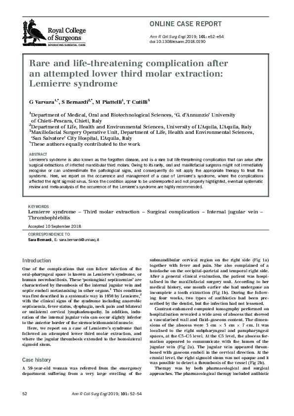 (PDF) Rare and life-threatening complication after an attempted lower ...