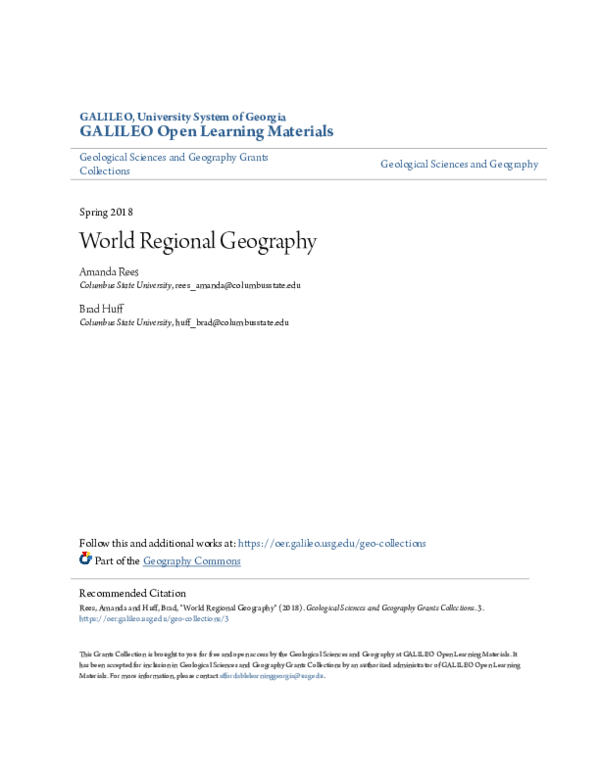 (PDF) World Regional Geography