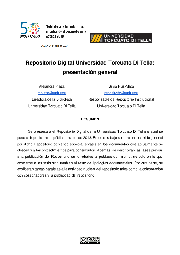 (PDF) Repositorio Digital Universidad Torcuato Di Tella : presentación general