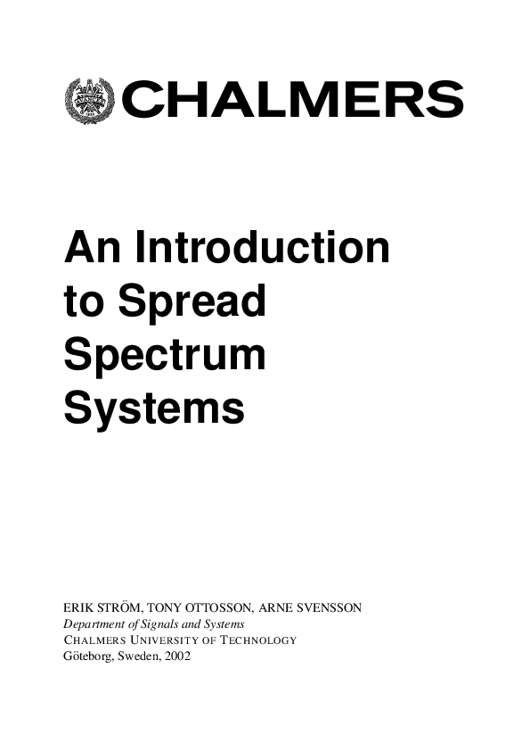 (PDF) An introduction to spread spectrum systems
