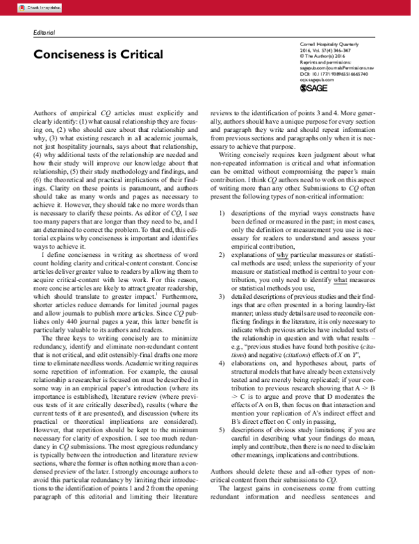 (PDF) Conciseness is Critical