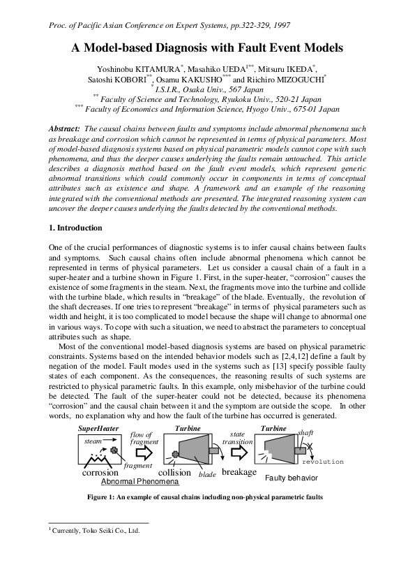 (PDF) A Model-based Diagnosis with Fault Event Models