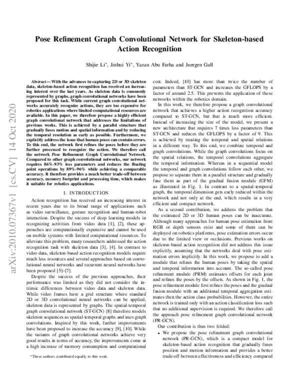 (PDF) Pose Refinement Graph Convolutional Network for Skeleton-Based Action Recognition