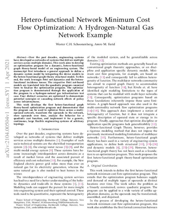 Pdf Optimizing Hydrogen Natural Gas Networks