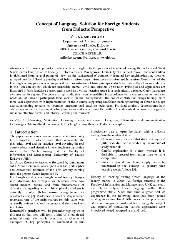 (PDF) Concept of language solution for foreign students from didactic ...