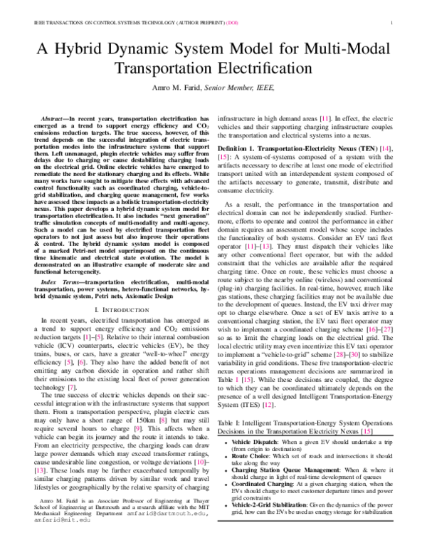 (PDF) A Hybrid Dynamic System Model for Multimodal Transportation ...