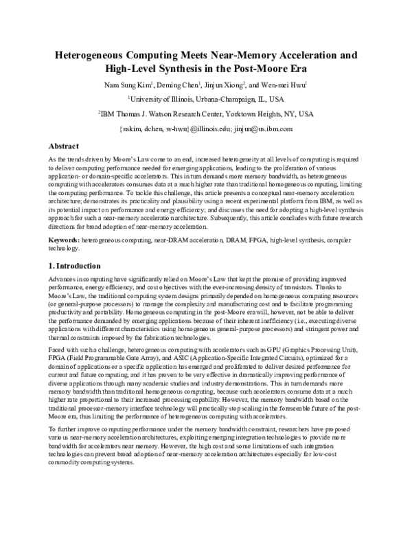 (PDF) Heterogeneous Computing Meets Near-Memory Acceleration and High ...