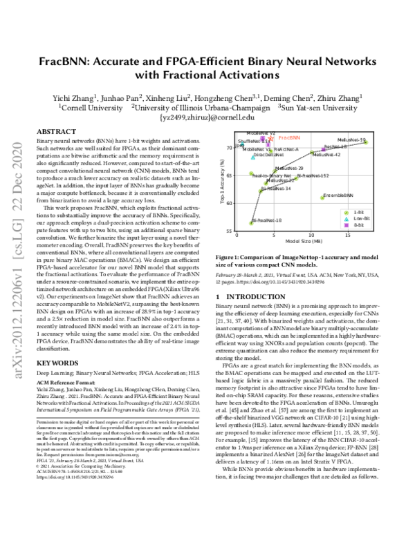 (PDF) FracBNN: Accurate and FPGA-Efficient Binary Neural Networks with Fractional Activations