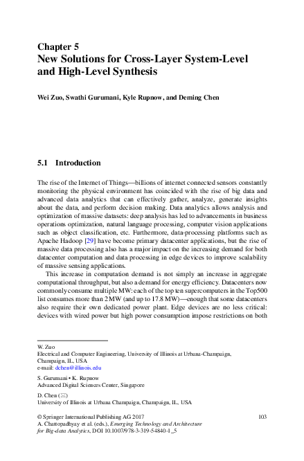 (PDF) New Solutions for Cross-Layer System-Level and High-Level Synthesis