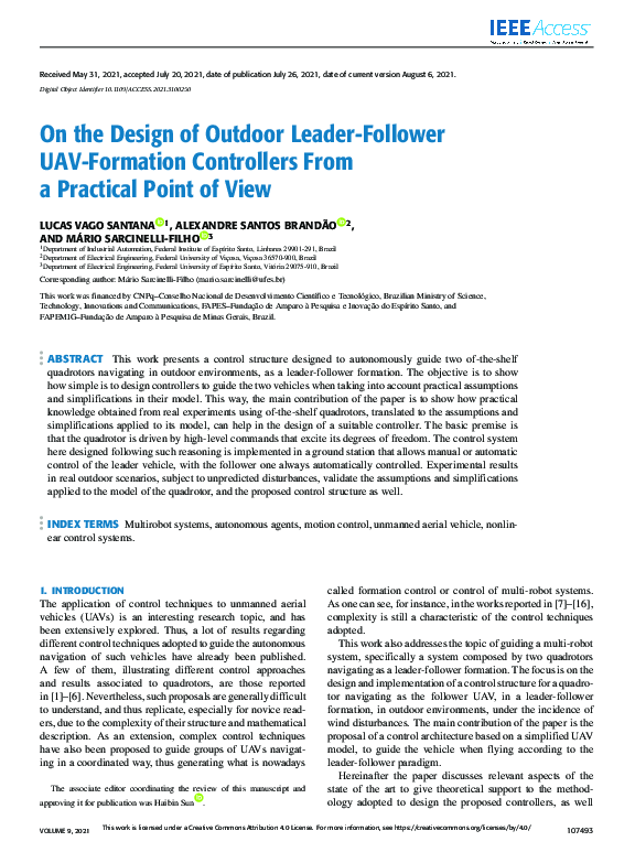(PDF) On the Design of Outdoor Leader-Follower UAV-Formation ...