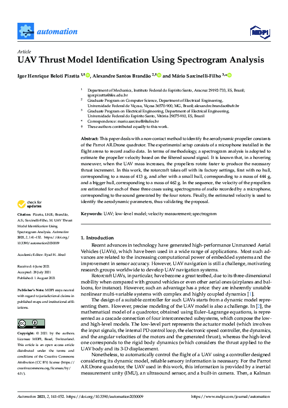 (PDF) UAV Thrust Model Identification Using Spectrogram Analysis