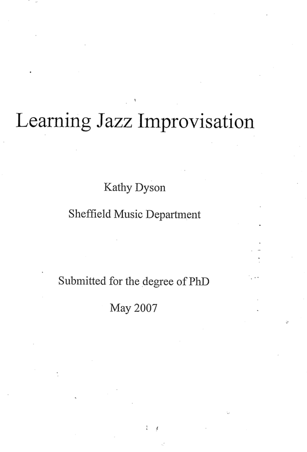 (PDF) Learning jazz improvisation