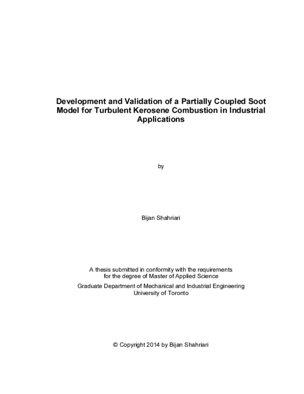 Pdf Development And Validation Of A Partially Coupled Soot Model For Turbulent Kerosene
