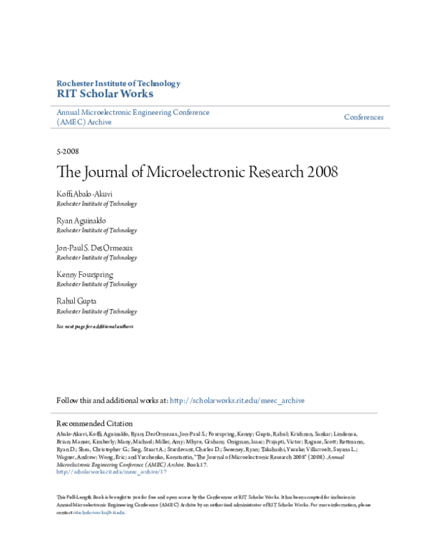 (PDF) The Journal of Microelectronic Research 2008