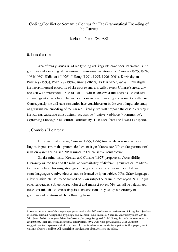 (PDF) Coding Conflict or Semantic Contrast? The Grammatical Encoding of ...